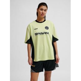 Hummel T-Shirt Hmlloose Fu&szlig;ball Erwachsene in SHADOW LIME | Gr.: S