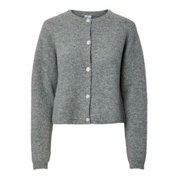 Pieces Strickjacke in Medium Grey Melange | Gr.: XS