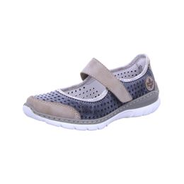 Rieker Klettschuhe in steel/jeans/silverflower | Gr.: 38