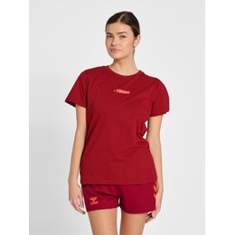 Hummel T-Shirt Hmloffgrid Damen in RHUBARB/NASTURTIUM | Gr.: XL