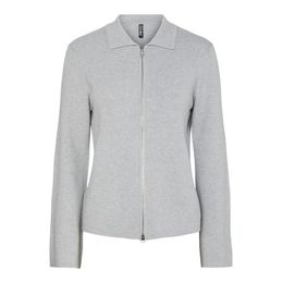 Pieces Strickjacke in Light Grey Melange | Gr.: M