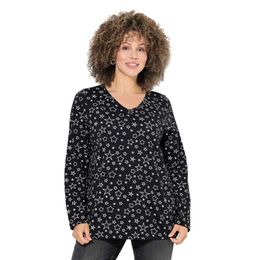 Ulla Popken Shirt in schwarz | Gr.: 50-52