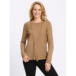 Sieh an! 2-in-1-Pullover in camel | Gr.: 42