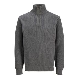 Jack & Jones Jack & Jones Strickjacke mit Viertelrei&szlig;verschluss in Grey Melange | Gr.: XL