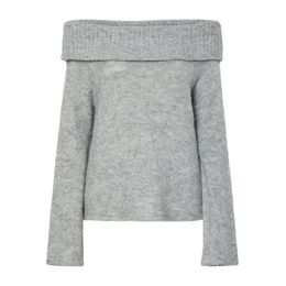 Pieces Strickpullover in Medium Grey Melange | Gr.: M