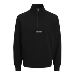 Jack & Jones JACK & JONES Junior Sweatshirt mit halbem Rei&szlig;verschluss in Black | Gr.: 128