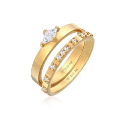 Elli Ring 925 Sterling Silber Ring Set in Gold | Gr.: 58