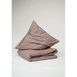 Mela Perkal Bettw&auml;sche Set Style BHANU in mocca | Gr.: 155 x 220 + 80 x 80 cm