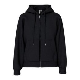 Pieces Hoodie mit Rei&szlig;verschluss in Black | Gr.: XXL