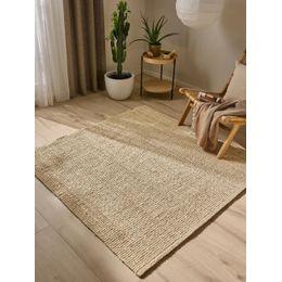 benuta Pure Juteteppich Svea Cream 150x150 cm - Naturfaserteppich aus Jute