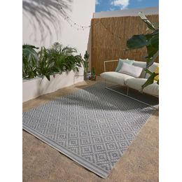benuta Nest In- & Outdoor-Teppich Metro Blau 120x170 cm - Teppich f&uuml;r Balkon, Terrasse & Garten