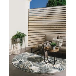 benuta Basic In- & Outdoor-Teppich Flora Multicolor &oslash; 320 cm rund - Teppich f&uuml;r Balkon, Terrasse & Garten