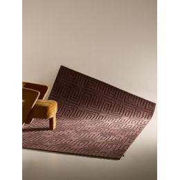 benuta Finest Kurzflor Teppich Ilona Bordeaux 160x230 cm - Moderner Kurzflor-Teppich f&uuml;r Wohnzimmer
