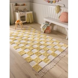 Lytte Kinderteppich Caro Gelb 80x120 cm - Teppich f&uuml;r Kinderzimmer