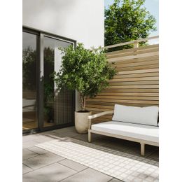 benuta Basic In- & Outdoor-Teppich Kaleo Cream/Beige 70x200 cm - Teppich f&uuml;r Balkon, Terrasse & Garten