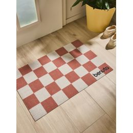 benuta Fu&szlig;matte Checker Terracotta 50x80 cm - Moderner Kurzflor-Teppich f&uuml;r Wohnzimmer