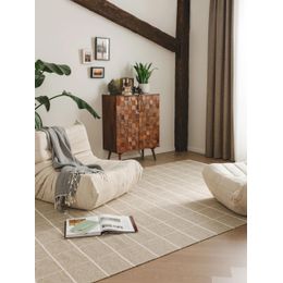 benuta Pure Wollteppich Gyda Taupe 120x170 cm - Naturfaserteppich aus Wolle