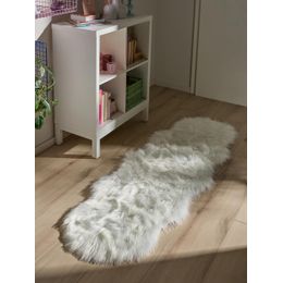 benuta Pop Waschbarer Hochflor Shaggyteppich Nanuk Wei&szlig; 60x180 cm - Bettvorleger f&uuml;r Schlafzimmer