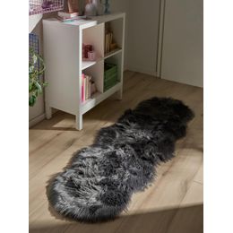 benuta Pop Waschbarer Hochflor Shaggyteppich Nanuk Anthrazit 60x180 cm - Bettvorleger f&uuml;r Schlafzimmer