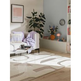 benuta Pop Kurzflor Teppich Elanie Cream/Beige 120x170 cm - Moderner Kurzflor-Teppich f&uuml;r Wohnzimmer
