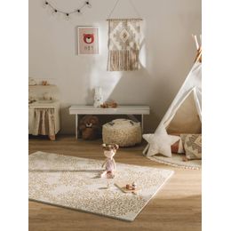 Lytte Spielmatte Daisy Beige 120x180 cm - Hochwertige Krabbelmatte, Puzzlematte aus EVA-Schaumstoff