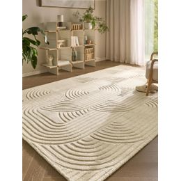 benuta Pure Wollteppich Nuria Cream 120x170 cm - Naturfaserteppich aus Wolle