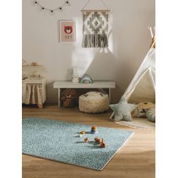 Lytte Spielmatte Daisy Blau 120x180 cm - Hochwertige Krabbelmatte, Puzzlematte aus EVA-Schaumstoff