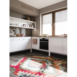 benuta Nest Kurzflor Teppich Casa Multicolor &oslash; 160 cm - Bunter Teppich f&uuml;r Wohnzimmer