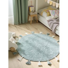 Lytte Waschbarer Kinderteppich Malu Mint &oslash; 100 cm rund - Waschbarer Teppich f&uuml;r Kinderzimmer