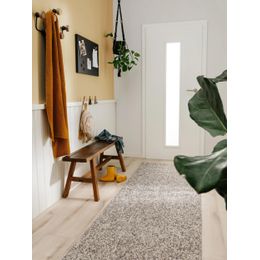 benuta Nest Waschbarer Kurzflor Teppich Enzo Taupe 80x240 cm - Moderner Kurzflor-Teppich f&uuml;r Wohnzimmer