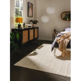 benuta Pop Kurzflor Teppich Junis Cream 120x170 cm - Moderner Kurzflor-Teppich f&uuml;r Wohnzimmer