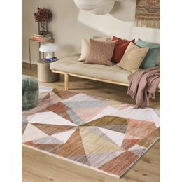 benuta Pop Waschbarer Kurzflor Teppich Mara Multicolor 120x170 cm - Bunter Teppich f&uuml;r Wohnzimmer
