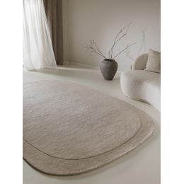 benuta Pure Wollteppich Shape Cream 160x230 cm - Naturfaserteppich aus Wolle