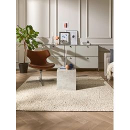 benuta Pure Wollteppich Patch Braun 200x200 cm - Naturfaserteppich aus Wolle