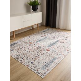 benuta Basic Waschbarer Kurzflor Teppich George Multicolor 120x170 cm - Bunter Teppich f&uuml;r Wohnzimmer
