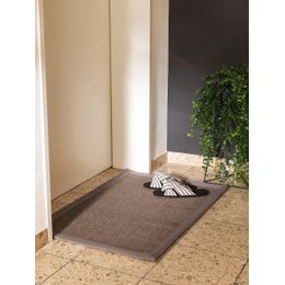 benuta Nest Fu&szlig;matte Sana Grau 60x90 cm - Moderner Kurzflor-Teppich f&uuml;r Wohnzimmer