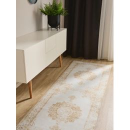benuta Basic L&auml;ufer f&uuml;r Flur George Cream/Gelb 80x240 cm