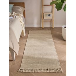 benuta Pure Wollteppich L&auml;ufer f&uuml;r Flur Lars Beige 70x200 cm - Naturfaserteppich aus Wolle