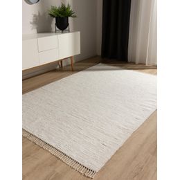 benuta Basic Kurzflor Teppich aus recyceltem Material Tom Cream 80x150 cm - Moderner Kurzflor-Teppich f&uuml;r Wohnzimmer