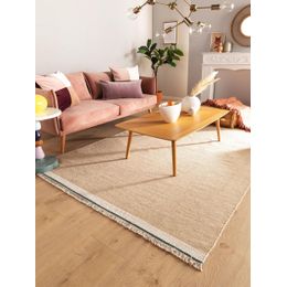 benuta Pop Wollteppich Karla Beige 80x120 cm - Naturfaserteppich aus Wolle