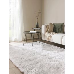 benuta Nest Hochflor Shaggyteppich Whisper Wei&szlig; 120x170 cm - Hochflor Teppich f&uuml;r Wohnzimmer