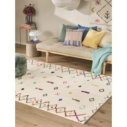 benuta Pop Waschbarer Kurzflor Teppich Mara Multicolor 80x150 cm - Bunter Teppich f&uuml;r Wohnzimmer
