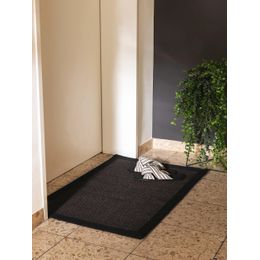benuta Nest Fu&szlig;matte Sana Schwarz 40x60 cm - Moderner Kurzflor-Teppich f&uuml;r Wohnzimmer