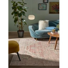 benuta Nest Waschbarer Teppich Miray Rosa 80x150 cm - Vintage-Stil Teppich im Used-Look