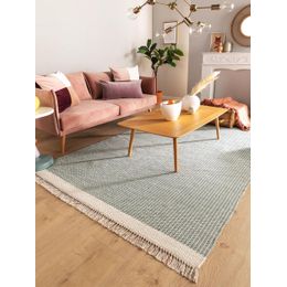 benuta Pure Wollteppich Kim Mint 200x300 cm - Naturfaserteppich aus Wolle