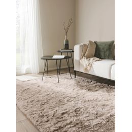 benuta Nest Hochflor Shaggyteppich Whisper Beige 120x170 cm - Hochflor Teppich f&uuml;r Wohnzimmer