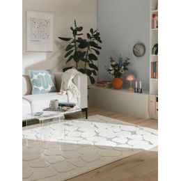 benuta Pop Kurzflor Teppich Senna Cream 160x230 cm - Moderner Kurzflor-Teppich f&uuml;r Wohnzimmer