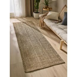 benuta Pure Juteteppich Svea Braun 80x300 cm - Naturfaserteppich aus Jute