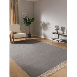 benuta Pop Wollteppich Liv Grau 60x100 cm - Naturfaserteppich aus Wolle