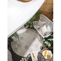 benuta Nest In- & Outdoor-Teppich Bronco Grau &oslash; 160 cm - Teppich f&uuml;r Balkon, Terrasse & Garten